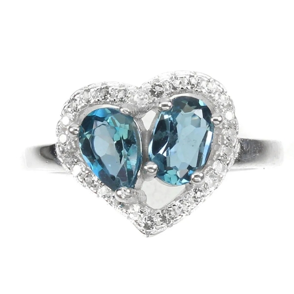 Artisan | Jewelry | London Blue Topaz Heart Ring | Poshmark